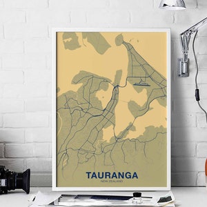 TAURANGA New Zealand Poster Color Hometown City Print Modern Home Decor ...