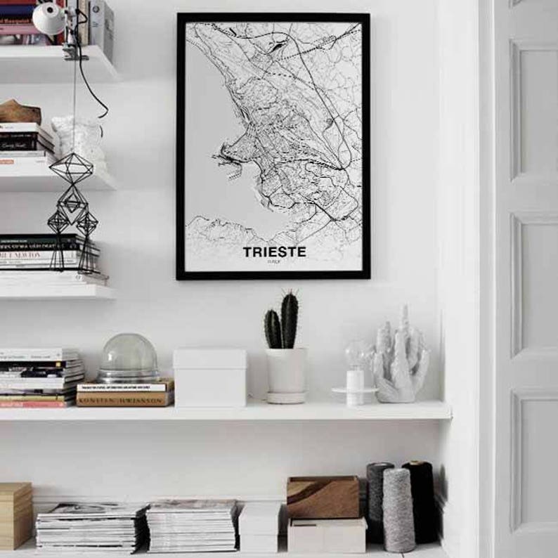 TRIESTE Italy Map Poster Hometown City Print Modern Home Decor - Etsy