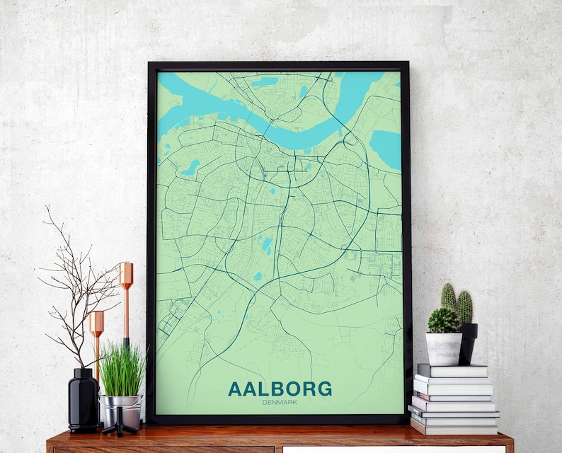AALBORG Denmark Poster Color Hometown City Print Modern Home - Etsy