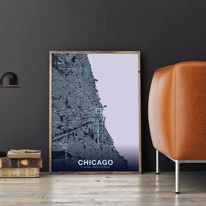 CHICAGO Illinois IL USA Poster Color Hometown City Print Modern Home ...