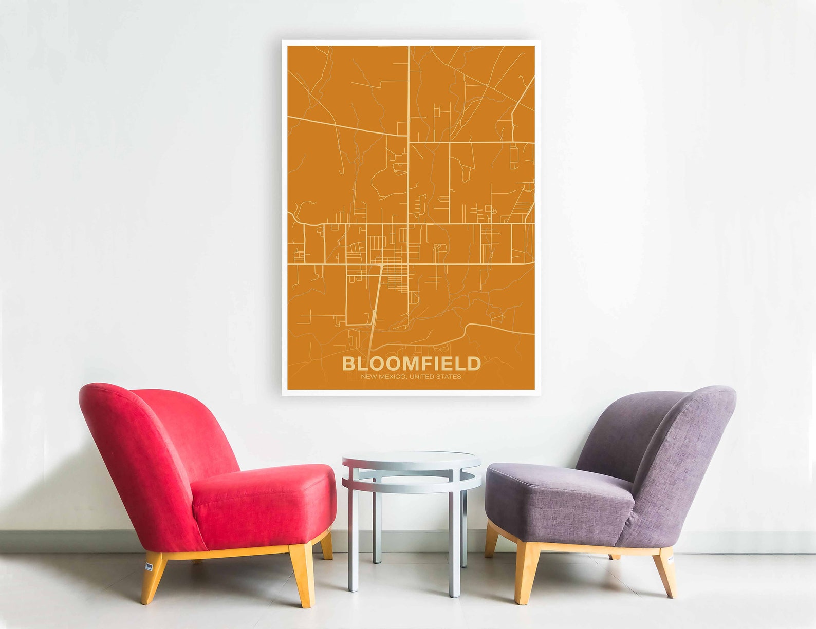 BLOOMFIELD New Mexico NM Us Map Poster Color Hometown City - Etsy