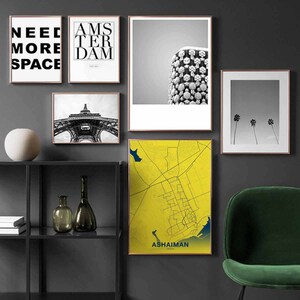 ASHAIMAN Ghana Map Poster Color Hometown City Print Modern Home Decor ...