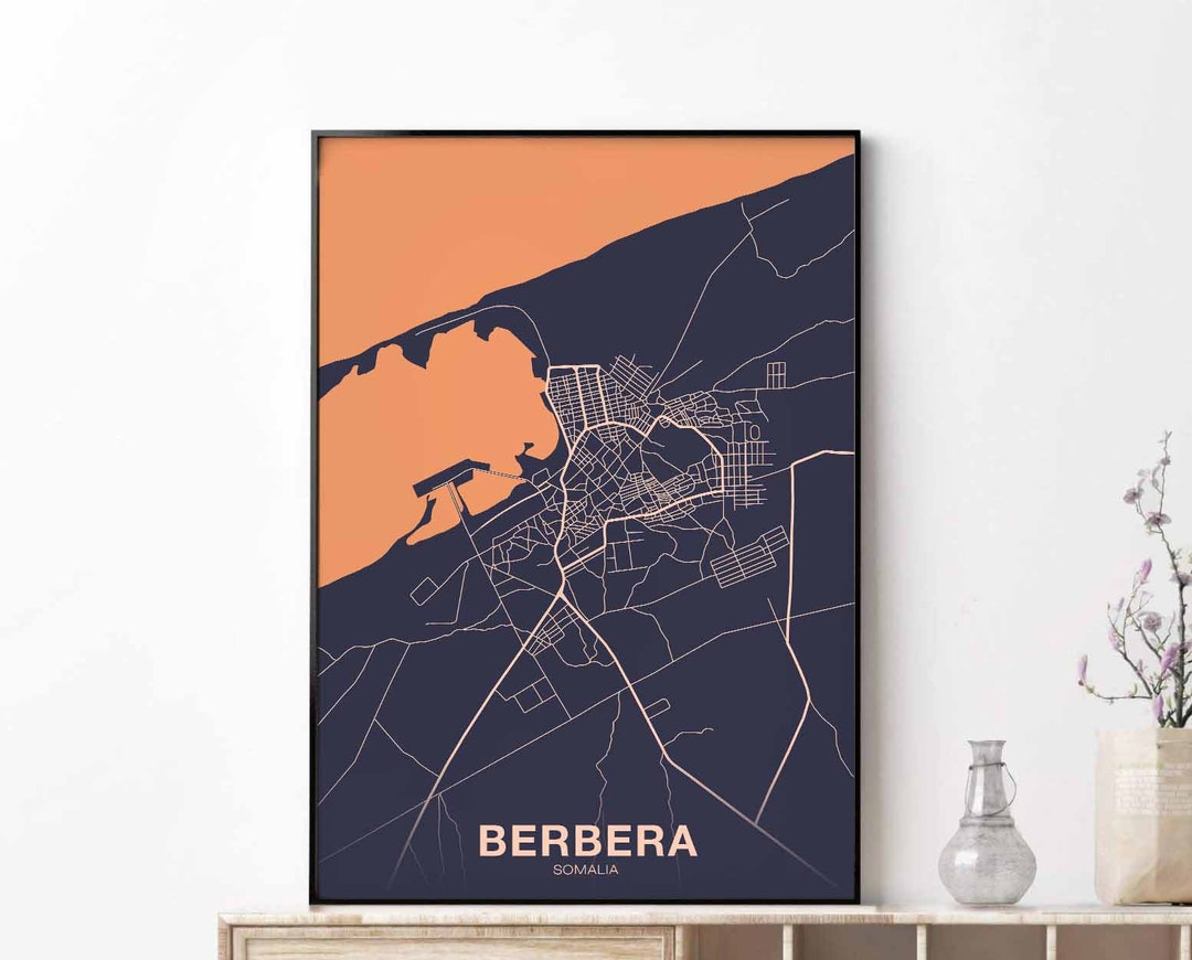 BERBERA Somalia Map Poster Color Hometown City Print Modern Home Decor ...