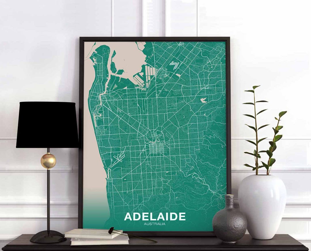 ADELAIDE Australia Map Poster Color Hometown City Print Modern - Etsy