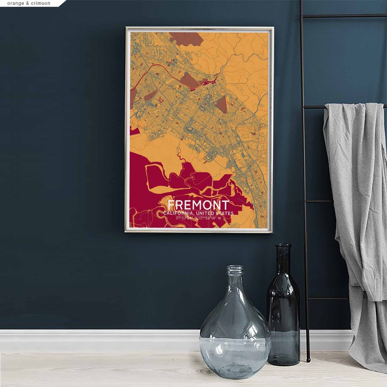 FREMONT California Usa Map Poster Black White Hometown City - Etsy