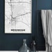 MENOMONIE Wisconsin WI US Map Poster Black White Hometown City - Etsy