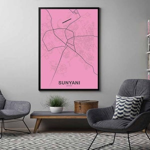 SUNYANI Ghana Poster Color Hometown City Print Modern Home Decor Office ...