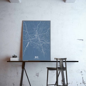 BO Sierra Leone Map Poster Color Hometown City Print Modern Home Decor ...