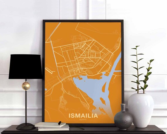 ISMAILIA Egypt Map Poster Color Hometown City Print Modern | Etsy