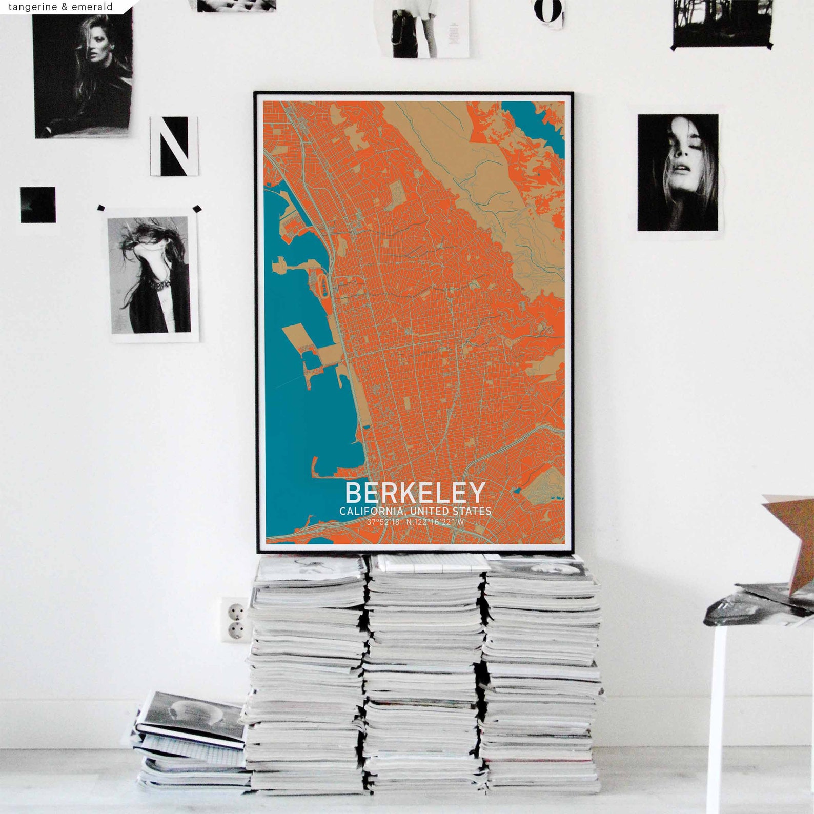 BERKELEY California USA Map Poster Black White Hometown City - Etsy