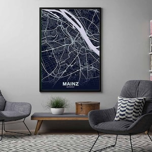 MAINZ Germany Poster Color Hometown City Print Modern Home Decor Office ...