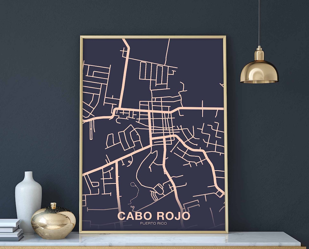 CABO ROJO Puerto Rico PR Us Map Poster Color Hometown City Print Modern ...