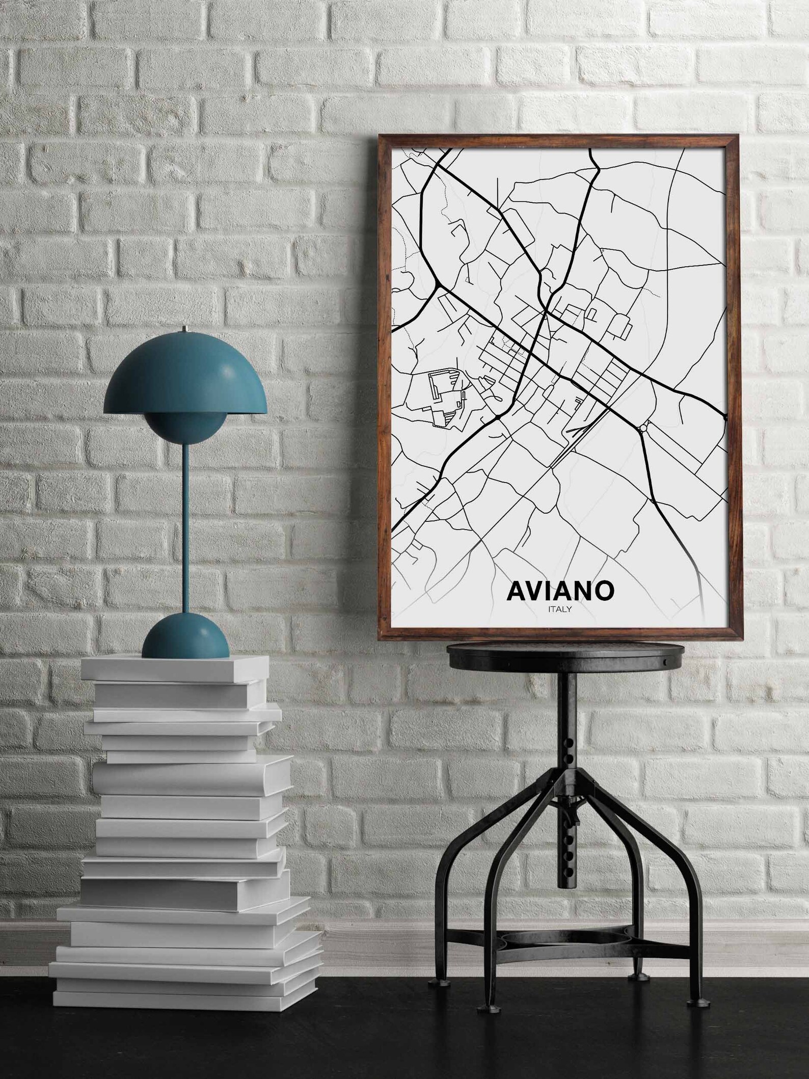 AVIANO Italy map poster Hometown City Print Modern Home Decor | Etsy