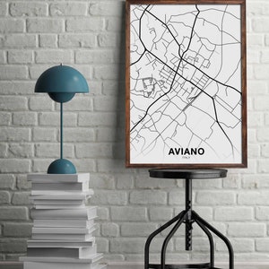 AVIANO Italy Map Poster Hometown City Print Modern Home Decor Office ...