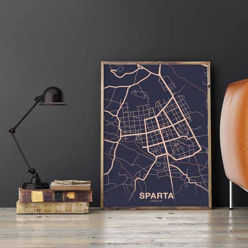 SPARTA Greece Poster Color Hometown City Print Modern Home | Etsy