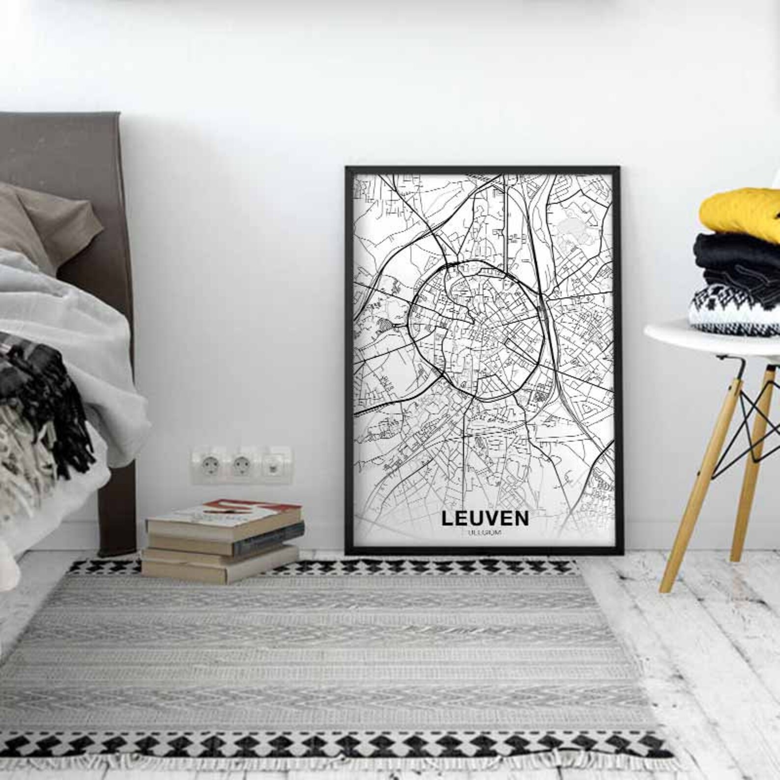 LEUVEN Belgium Map Poster Hometown City Print Modern Home | Etsy