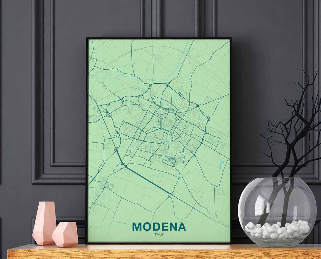 MODENA Italy Map Poster Color Hometown City Print Modern Home Decor ...