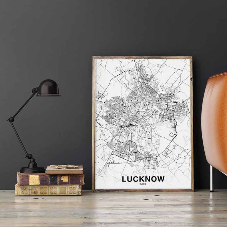 LUCKNOW India Map Poster Hometown City Print Modern Home Decor - Etsy