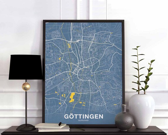 GOTTINGEN Germany Map Poster Color Hometown City Print Modern | Etsy