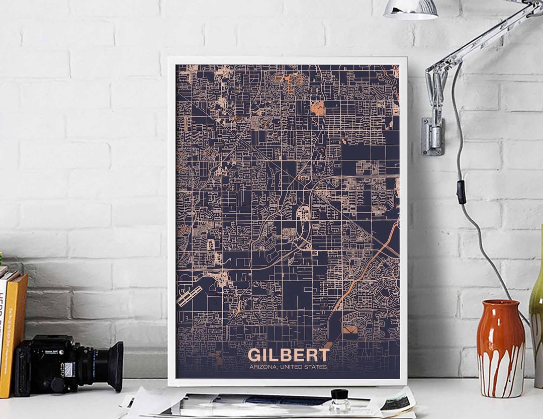 GILBERT Arizona AZ USA Poster Color Hometown City Print Modern Home ...