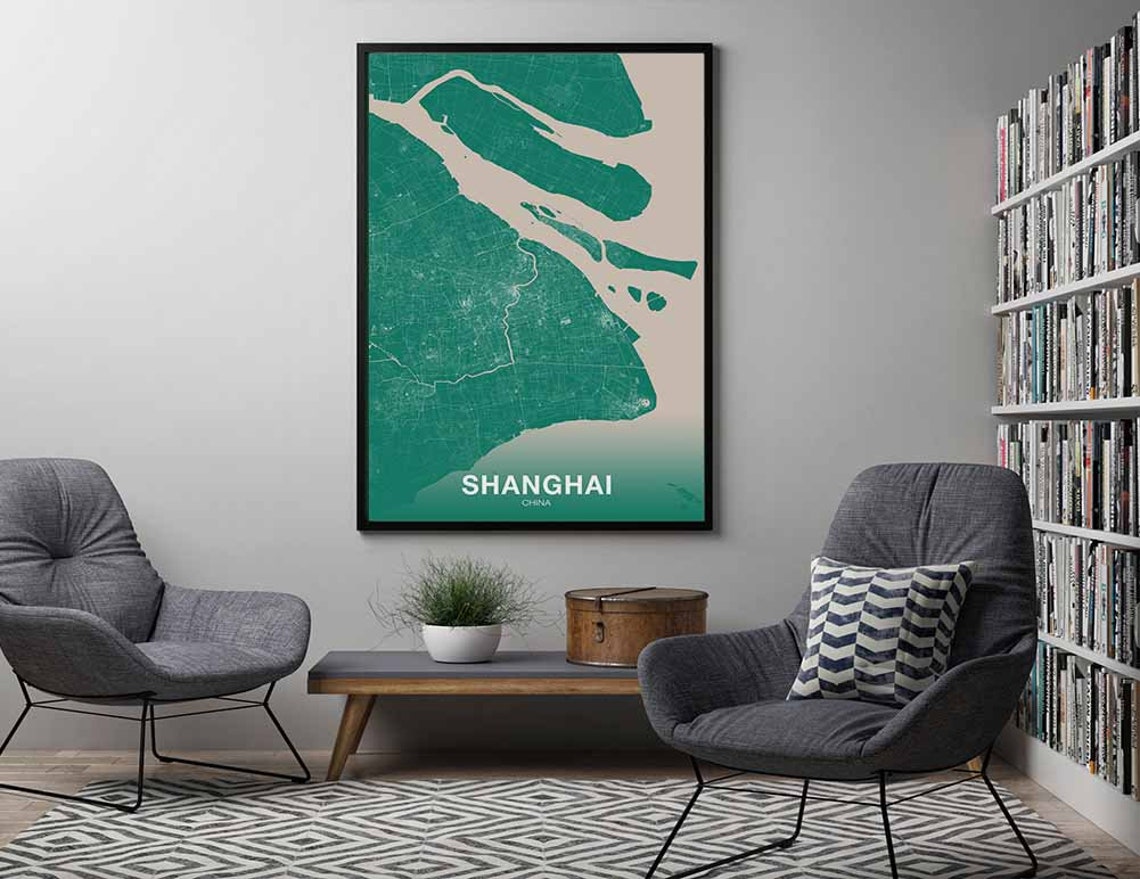 SHANGHAI China Poster Color Hometown City Print Modern Home Decor ...