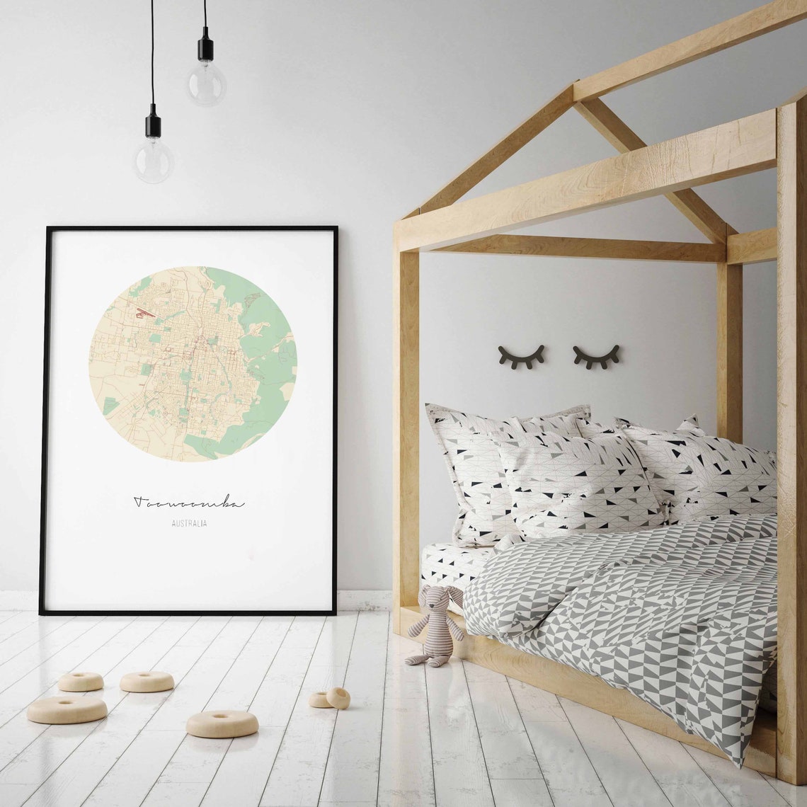 TOOWOOMBA Australia Map Poster Wall Decor Design Modern Minimal Nordic ...