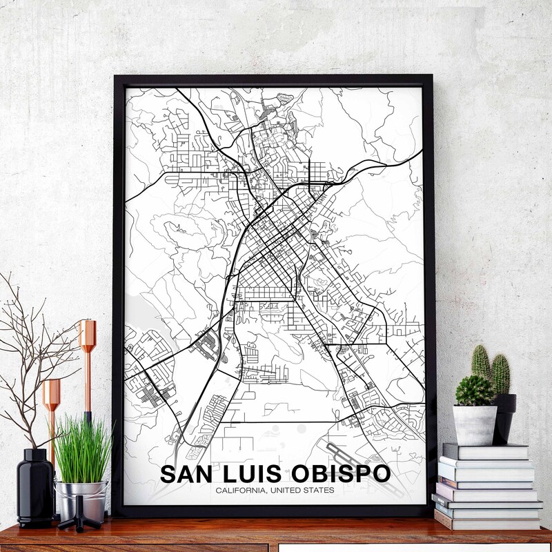 San Luis Obispo Map - Etsy