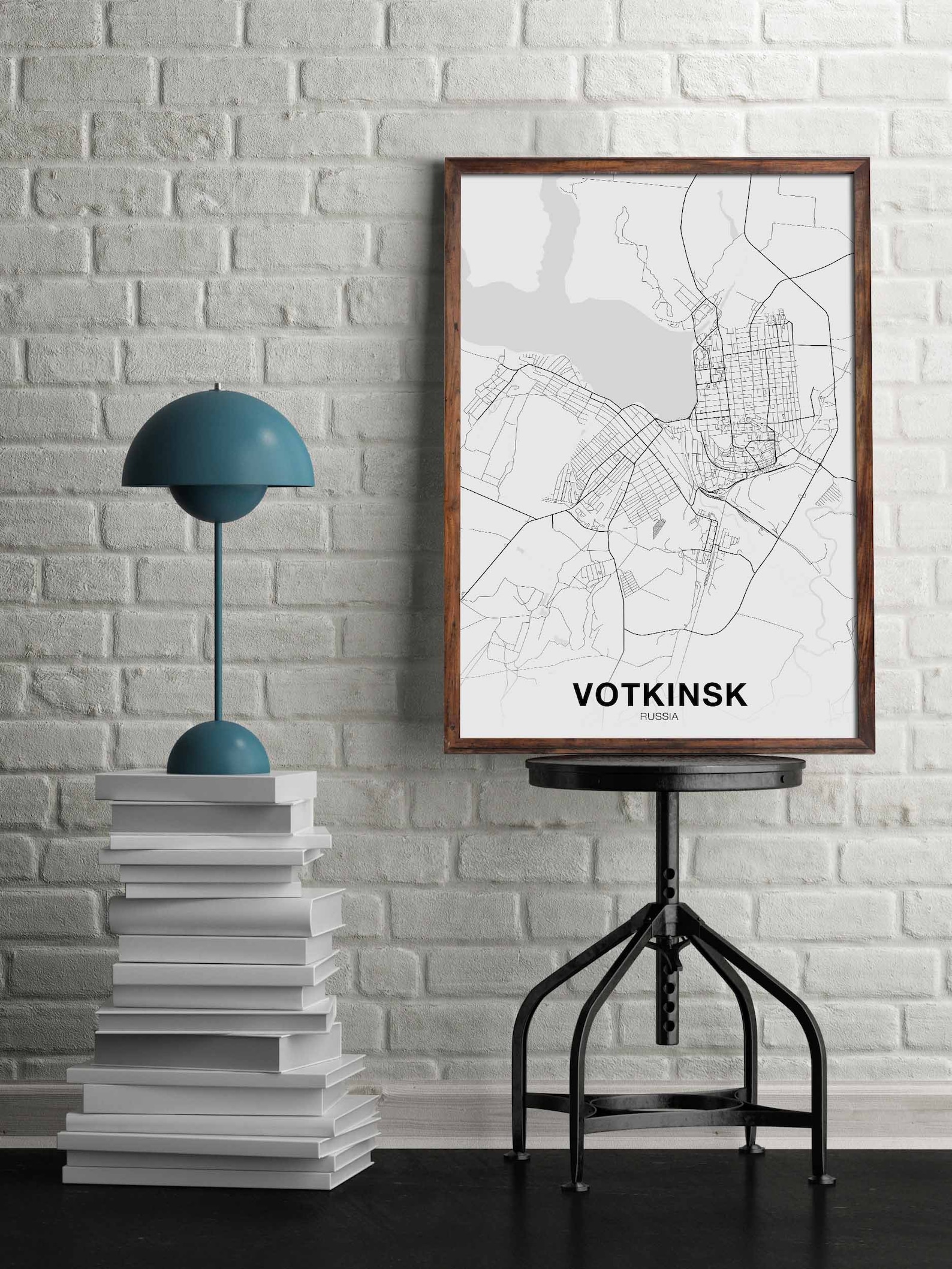 VOTKINSK Russia Map Poster Hometown City Print Modern Home - Etsy