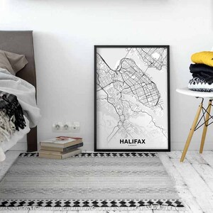 HALIFAX Canada Map Poster Hometown City Print Modern Home Decor Office ...