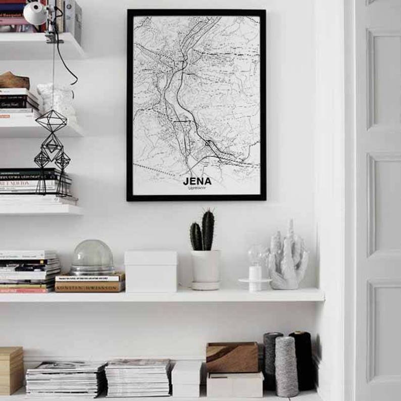 JENA Germany Map Poster Hometown City Print Modern Home Decor | Etsy