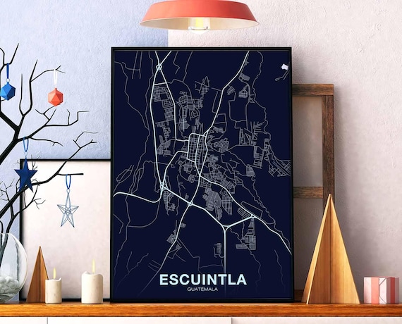 ESCUINTLA Guatemala Map Poster Color Hometown City Print | Etsy