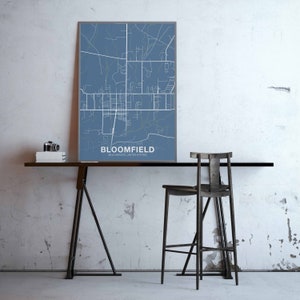 BLOOMFIELD New Mexico NM Us Map Poster Color Hometown City Print Modern ...