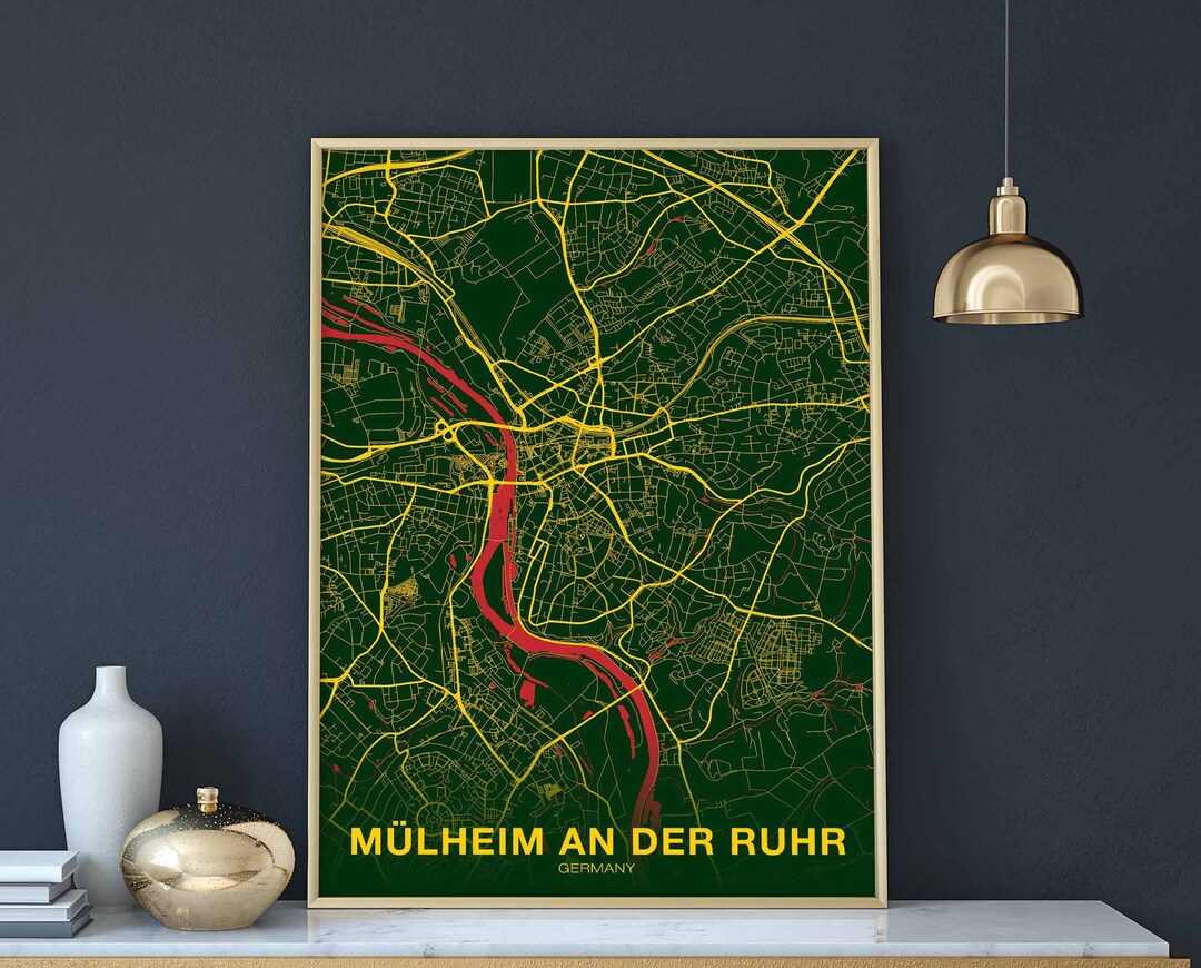 MUELHEIM an Der RUHR Germany Map Poster Color Hometown City Print ...