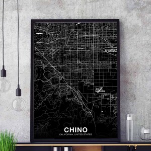 CHINO California CA USA Map Poster Black White Hometown City Print ...