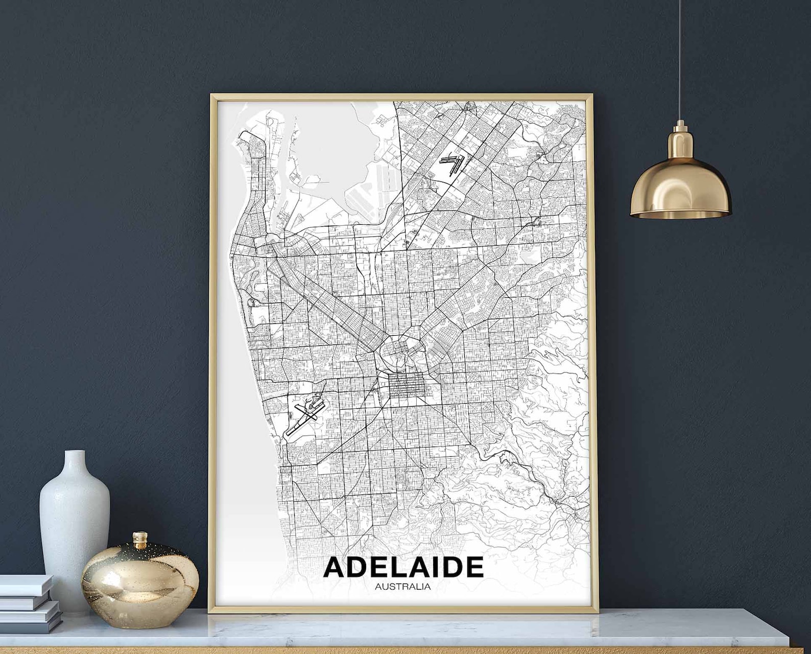 ADELAIDE Australia Map Poster Hometown City Print Modern Home | Etsy