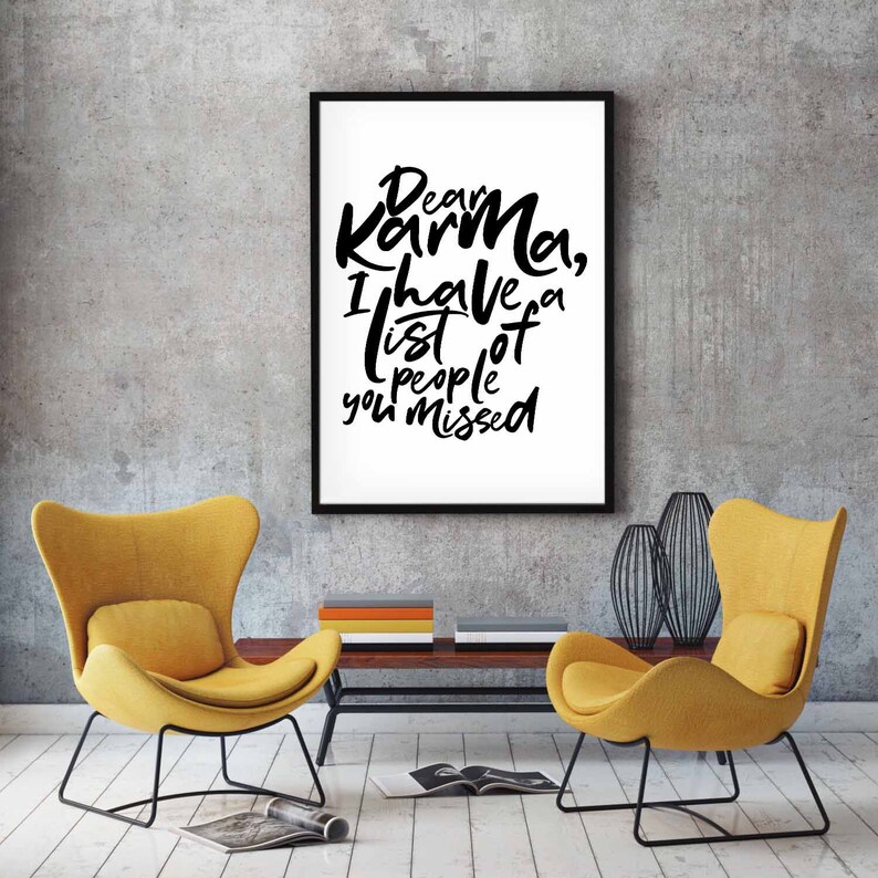 Dear Karma I Have a List of People You Missed Poster Black - Etsy