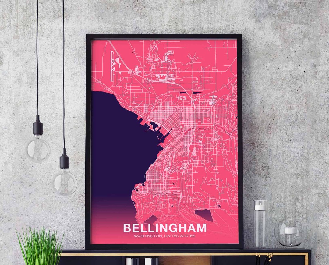 Póster de BELLINGHAM Washington WA USA en color, impresión de ciudad ...
