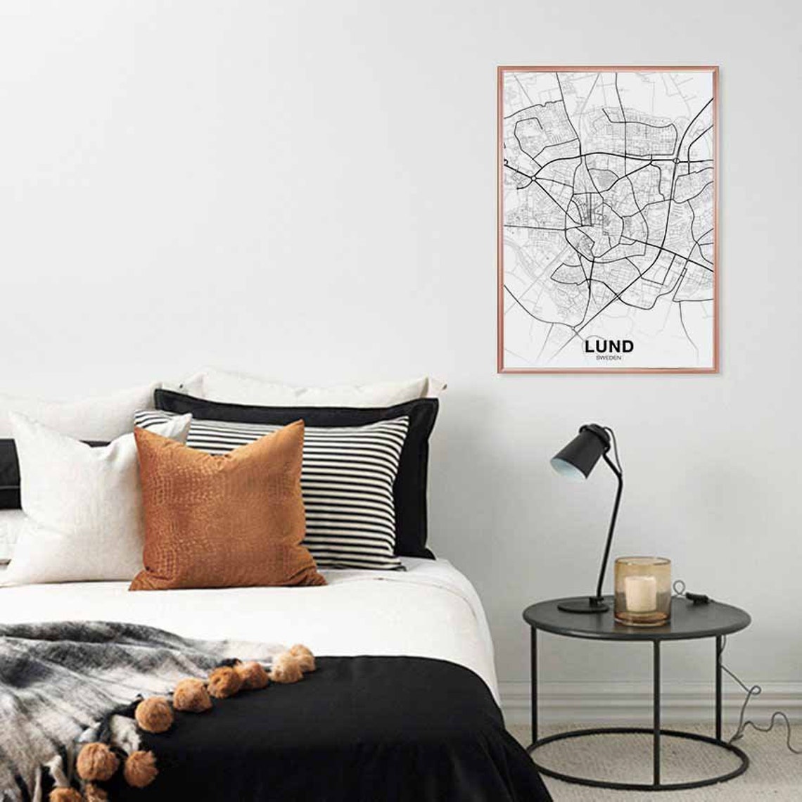 LUND Sweden Map Poster Hometown City Print Modern Home Decor Office ...