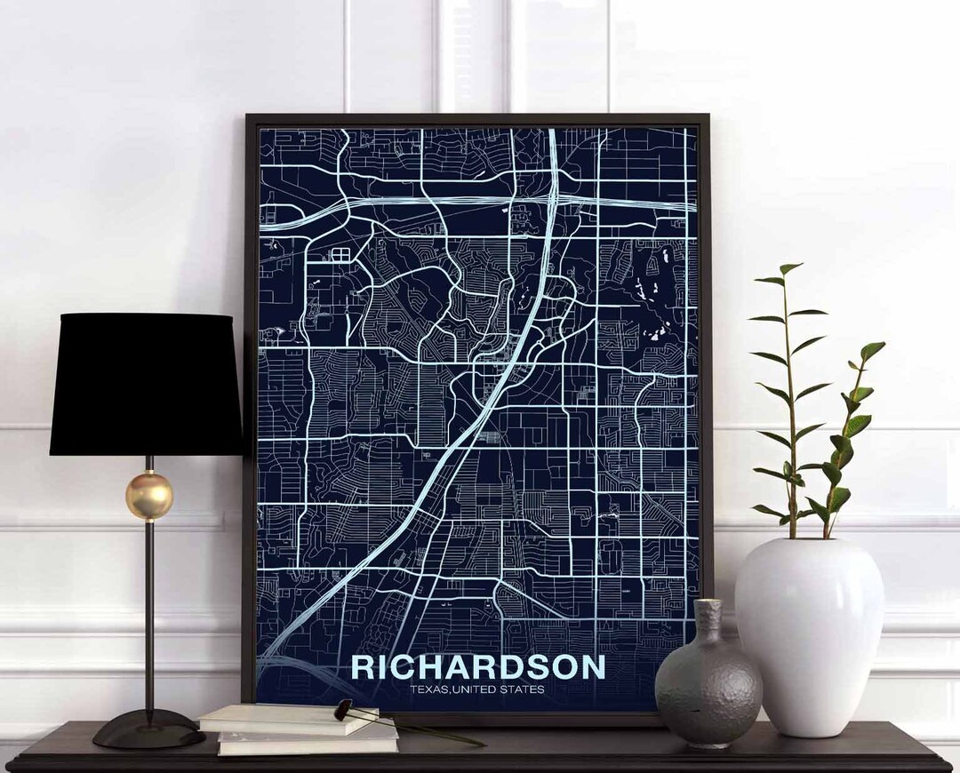 RICHARDSON Texas TX USA Poster Color Hometown City Print Modern Home ...