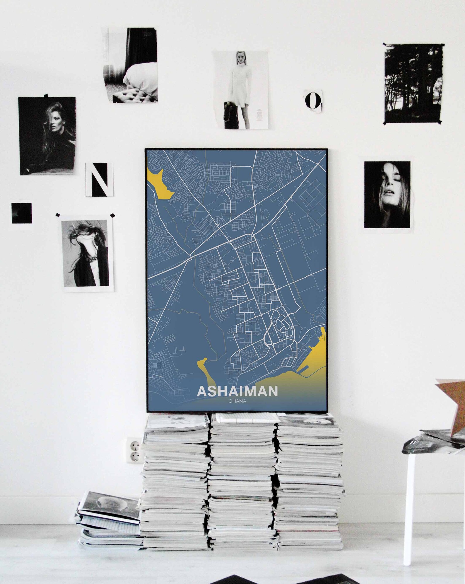 ASHAIMAN Ghana Map Poster Color Hometown City Print Modern - Etsy
