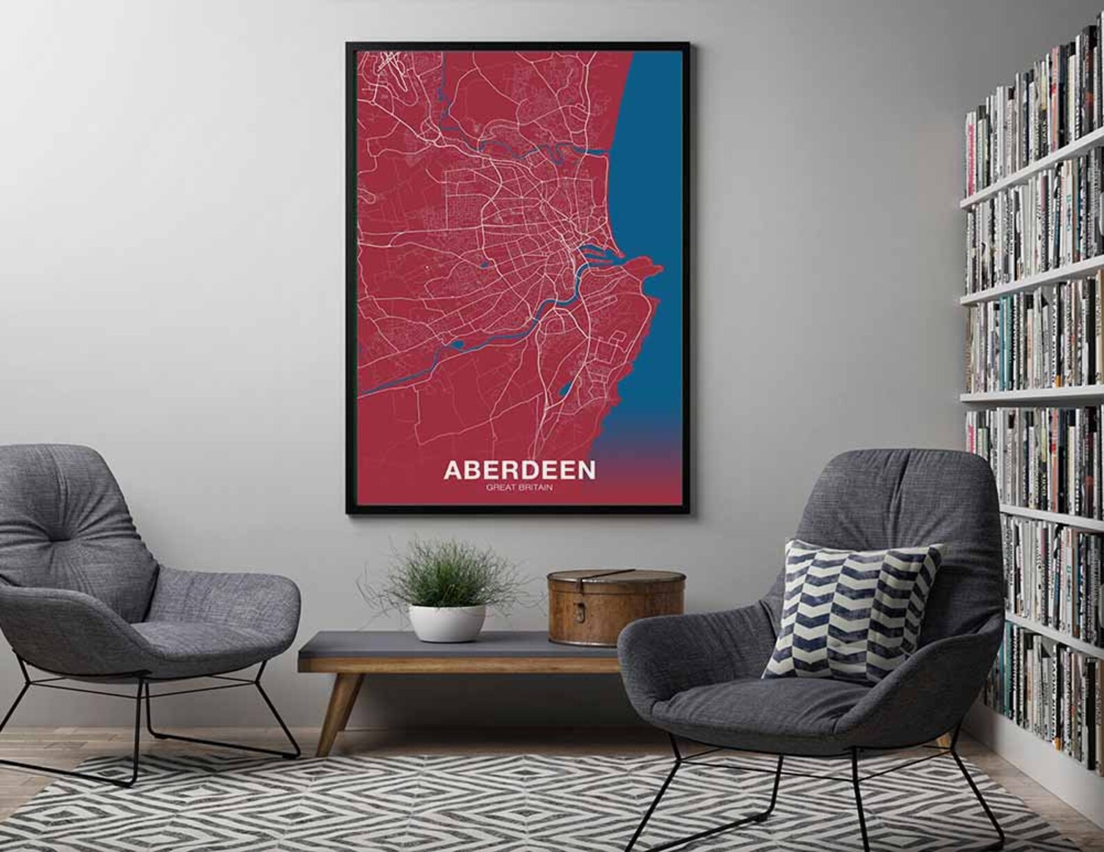 ABERDEEN Great Britain Poster Color Hometown City Print Modern Home ...