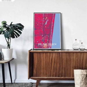 DELRAY BEACH Florida USA Map Poster Black White Hometown City Print ...