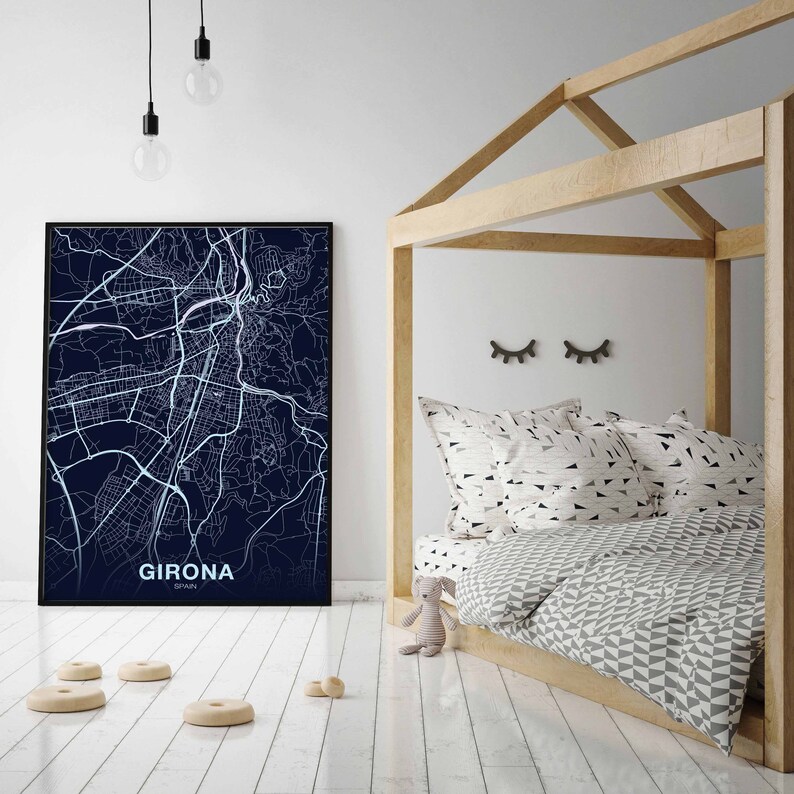 GIRONA Spain Poster Color Hometown City Print Modern Home | Etsy