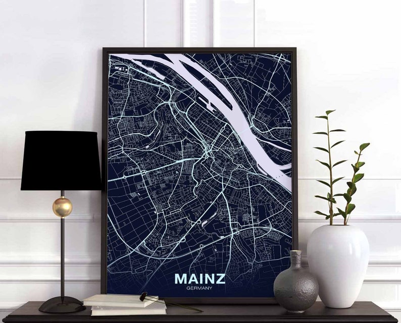 MAINZ Germany Poster Color Hometown City Print Modern Home - Etsy