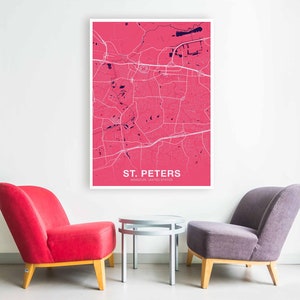 ST PETERS Missouri MO Us Map Poster Color Hometown City Print Modern ...
