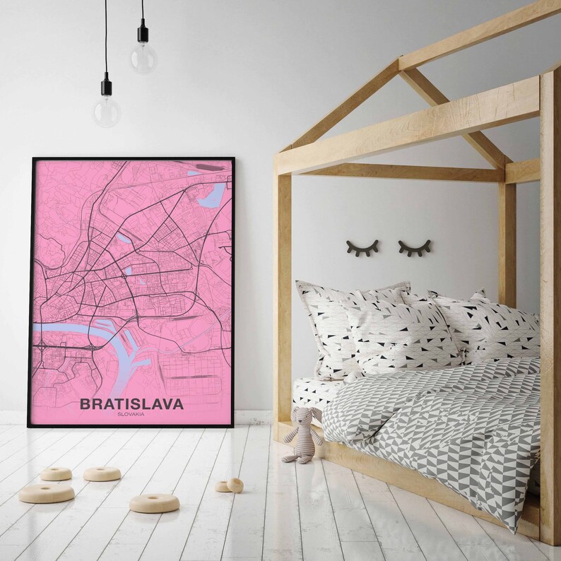 BRATISLAVA Slovakia Poster Color Hometown City Print Modern - Etsy