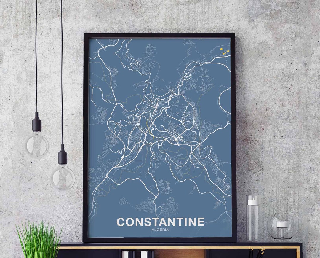 CONSTANTINE Argelia mapa póster color Ciudad natal Imprimir Decoración ...