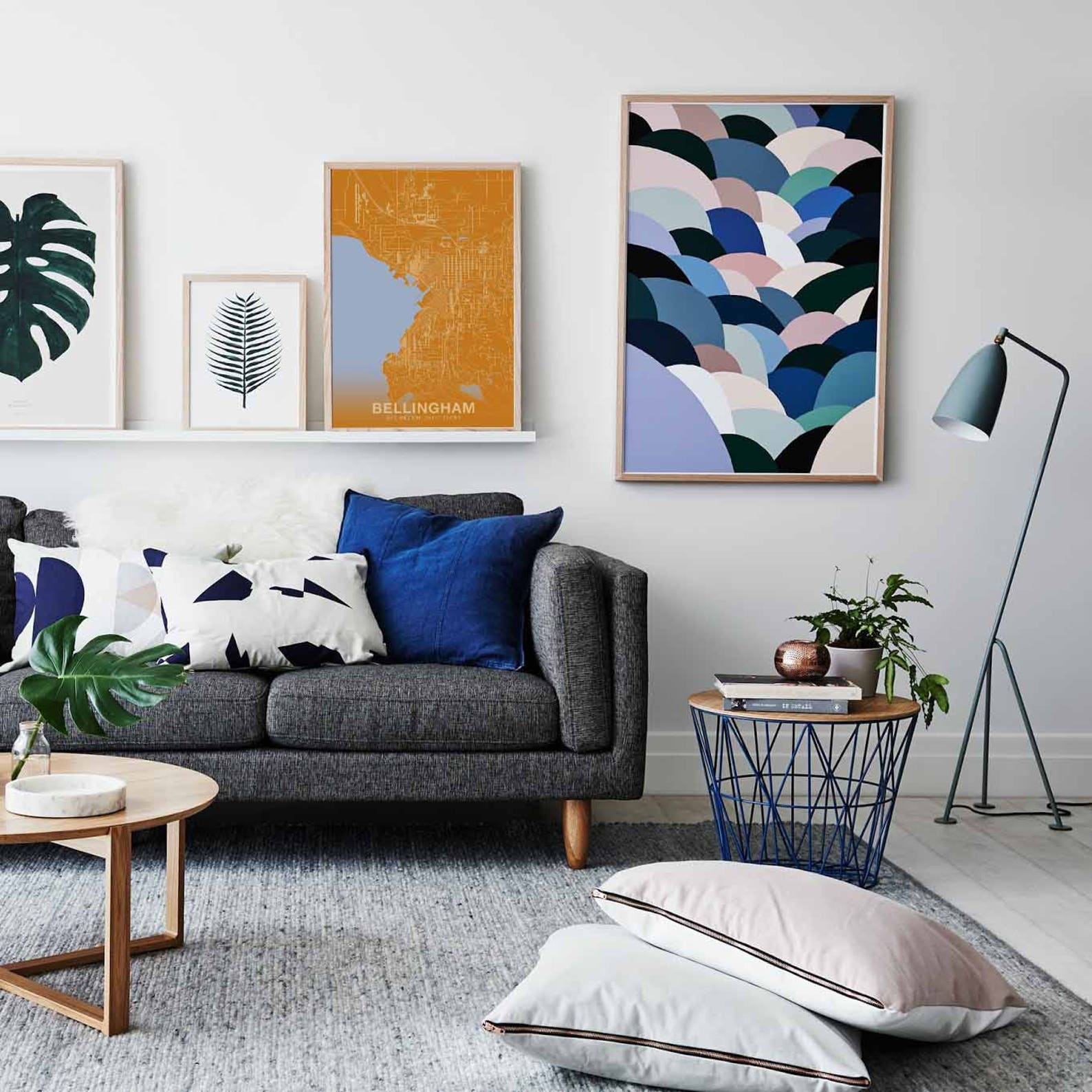 BELLINGHAM Washington WA US Map Poster Color Hometown City | Etsy