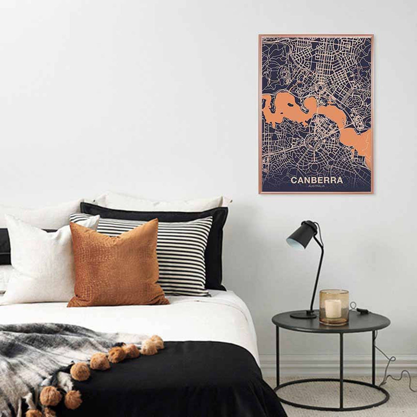 CANBERRA Australia Map Poster Color Hometown City Print Modern Home ...