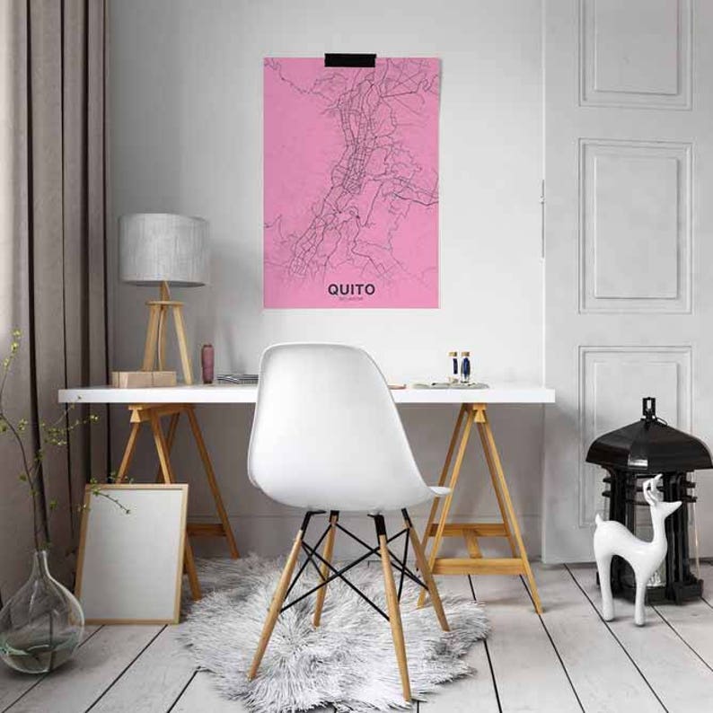 QUITO Ecuador Map Poster Color Hometown City Print Modern Home | Etsy
